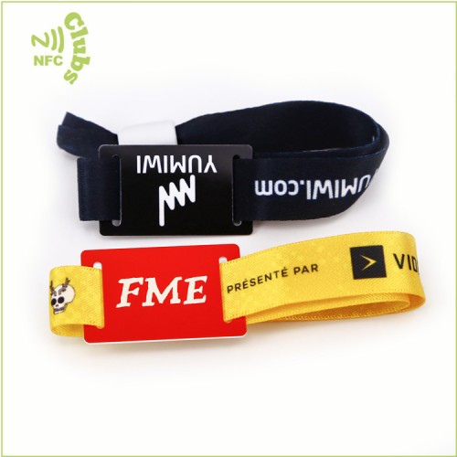 Pulsera tejida personalizada imprimible NFC Ntag215Pulsera NFC